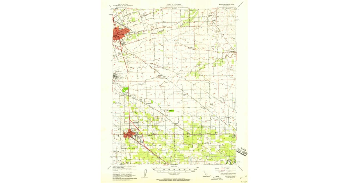 1952 Map of Manteca, CA — High-Res | Pastmaps