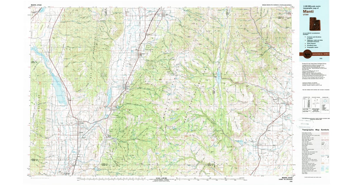 1981 Map of Manti, UT — High-Res | Pastmaps