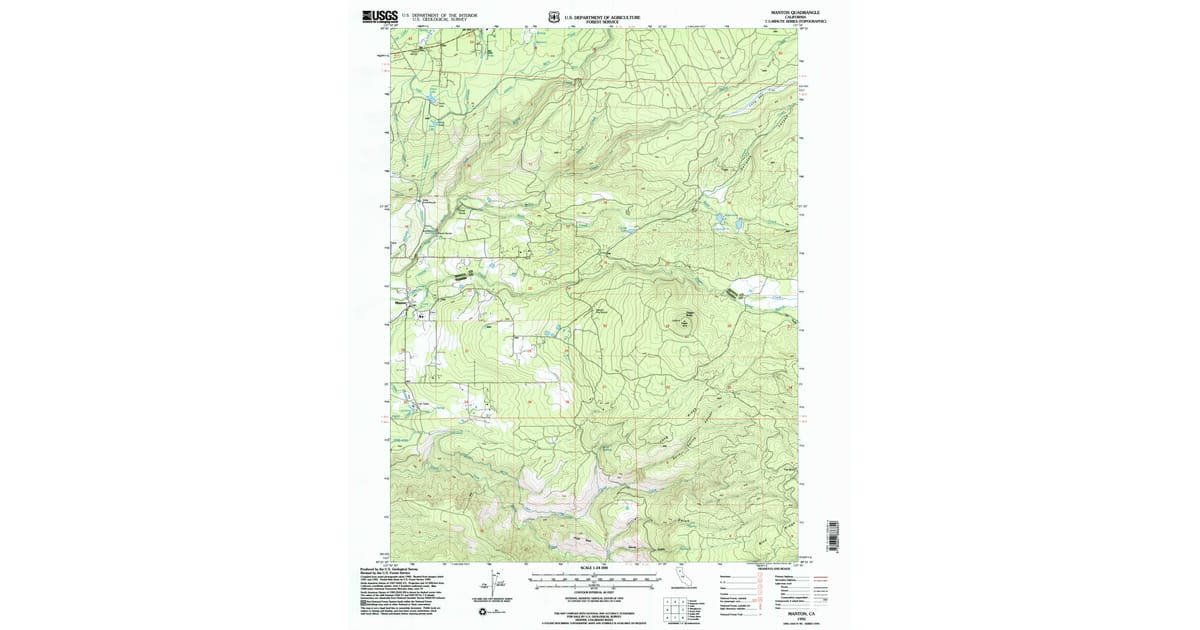 1995 Map of Manton, CA — High-Res, 1997 Print #2 | Pastmaps