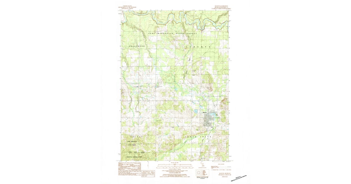 1983 Map of Manton, MI — High-Res | Pastmaps