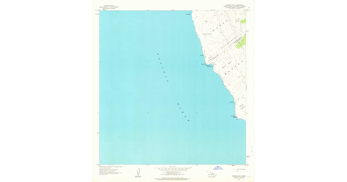1962 Map of Manuka Bay, Hawaii County, HI — High-Res | Pastmaps