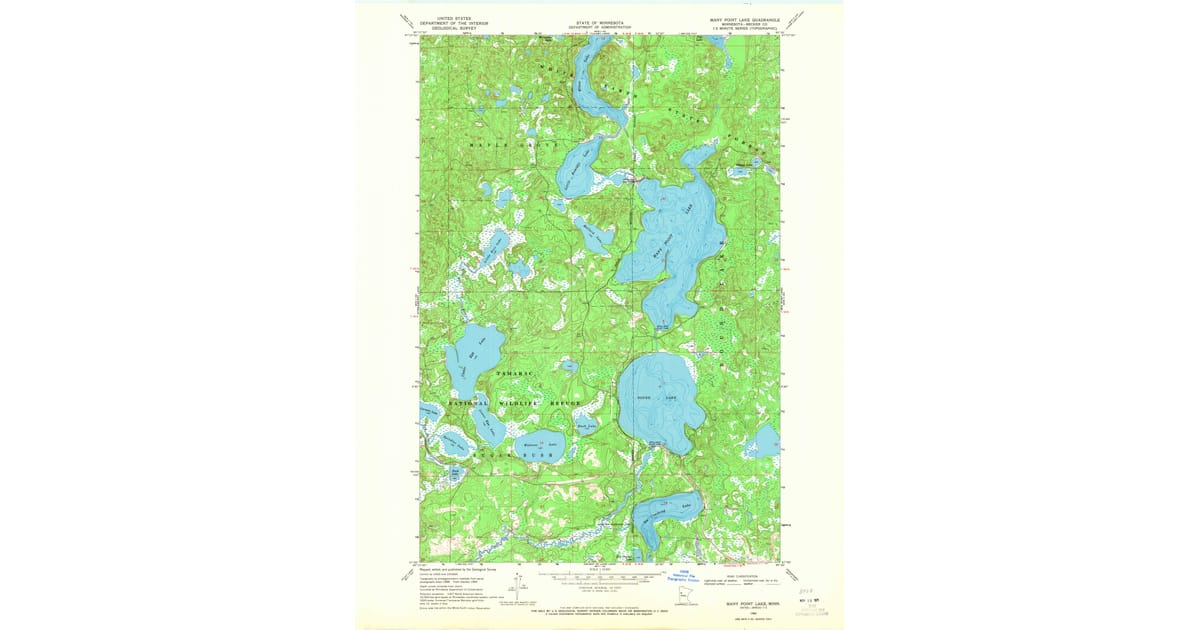 1969 Map of Many Point Lake, Becker County, MN — High-Res | Pastmaps