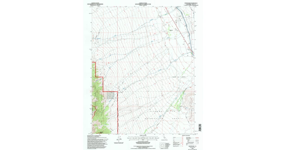 1994 Map of Manzanar, Inyo County, CA — High-Res | Pastmaps
