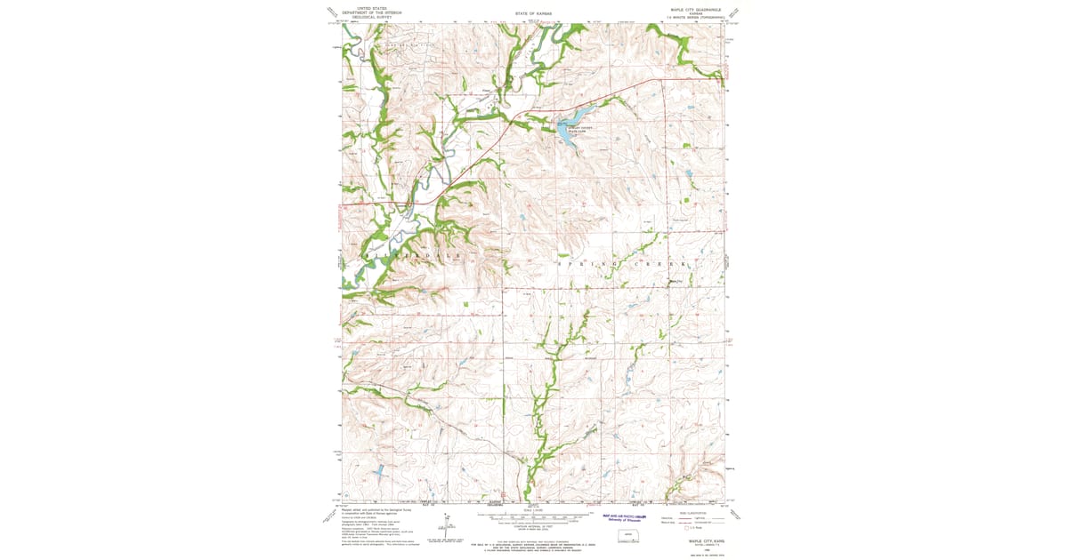 1964 Map of Maple City, Cowley County, KS — High-Res | Pastmaps