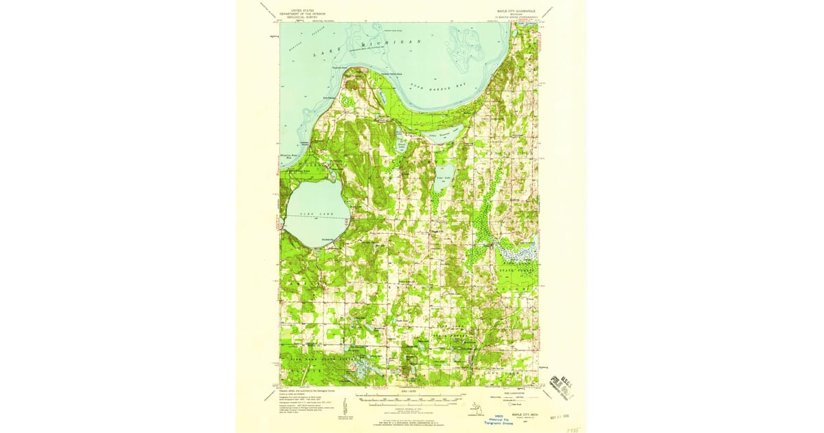 1957 Map of Maple City, MI — High-Res | Pastmaps