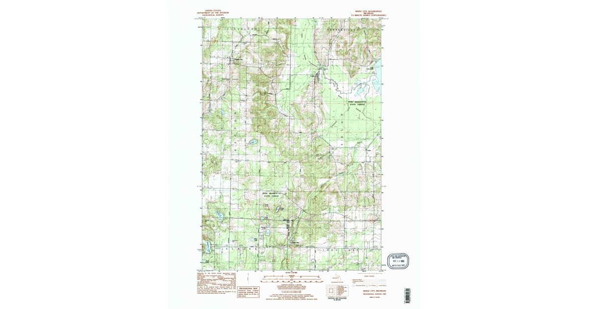 1983 Map of Maple City, MI — High-Res | Pastmaps