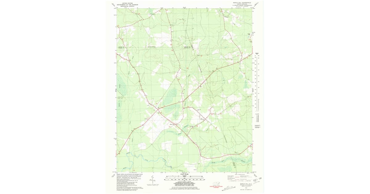 1981 Map of Maple Hill, Pender County, NC — High-Res | Pastmaps