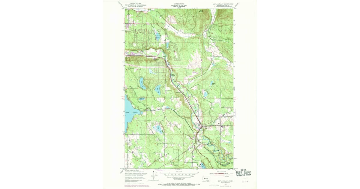 1949 Map of Maple Valley, WA — High-Res, 1969 Print | Pastmaps
