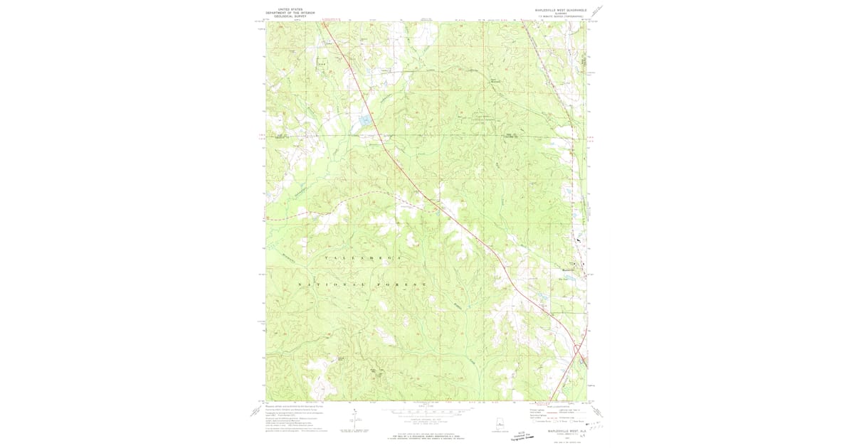 1971 Map of Maplesville West, Chilton County, AL — High-Res | Pastmaps