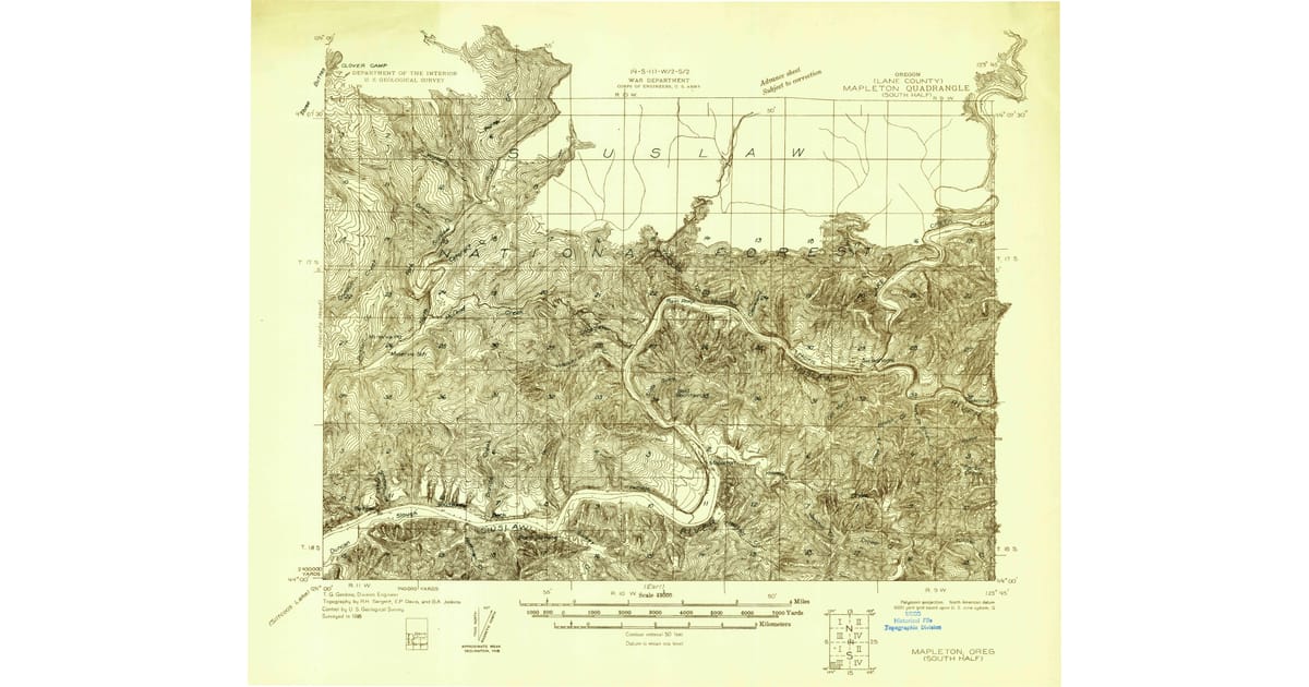 Old Maps of Mapleton, OR | Pastmaps