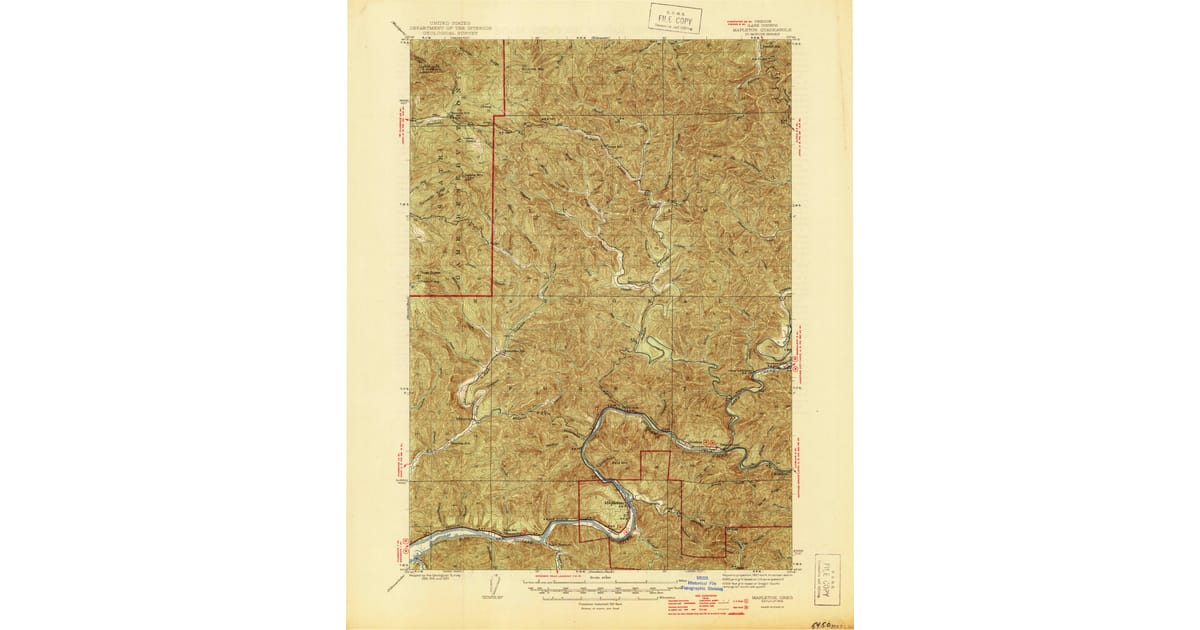 1945 Map of Mapleton, OR — High-Res | Pastmaps