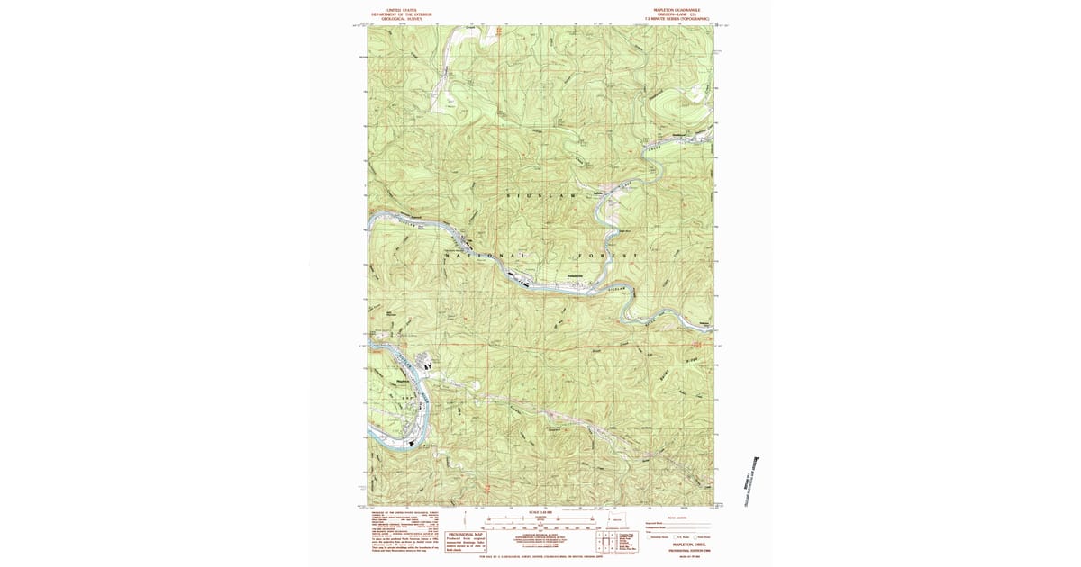 1984 Map of Mapleton, OR — High-Res | Pastmaps