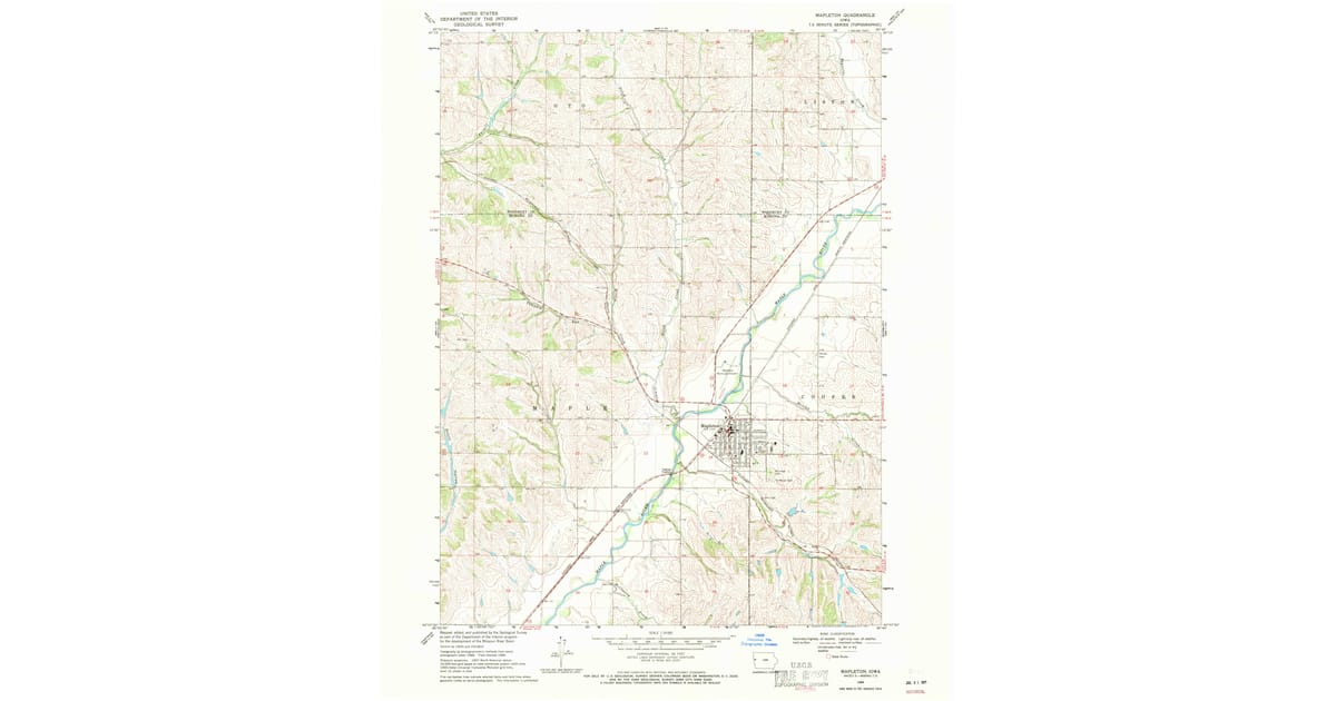 1969 Map of Mapleton, IA — High-Res | Pastmaps