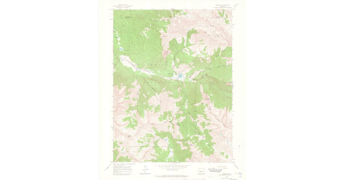 1960 Map of Marble, CO — High-Res | Pastmaps