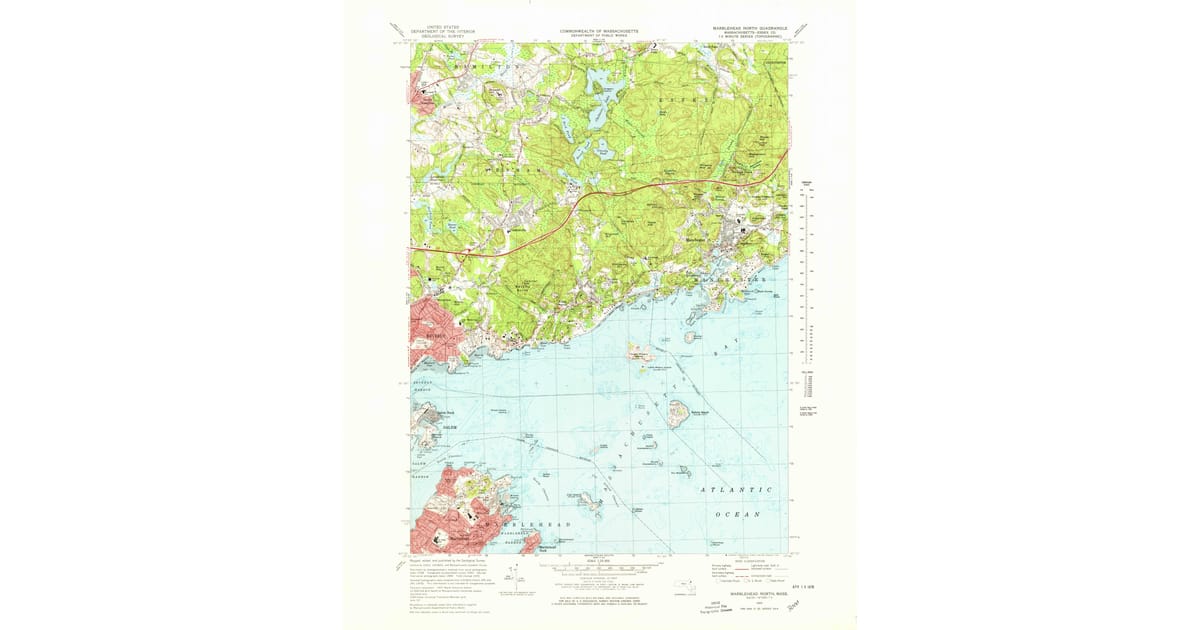 1970 Map of Marblehead North, Essex County, MA — High-Res, 1978 Print ...