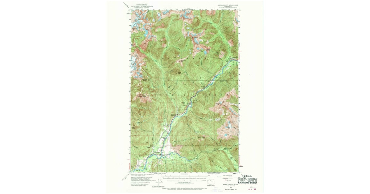 1953 Map of Marblemount, WA — High-Res, 1970 Print | Pastmaps