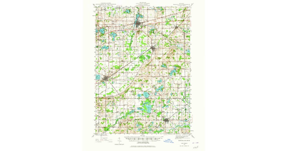 1944 Map of Marcellus, MI — High-Res | Pastmaps