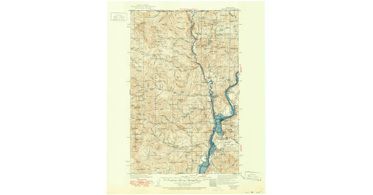 1942 Map of Marcus, WA — High-Res, 1951 Print | Pastmaps