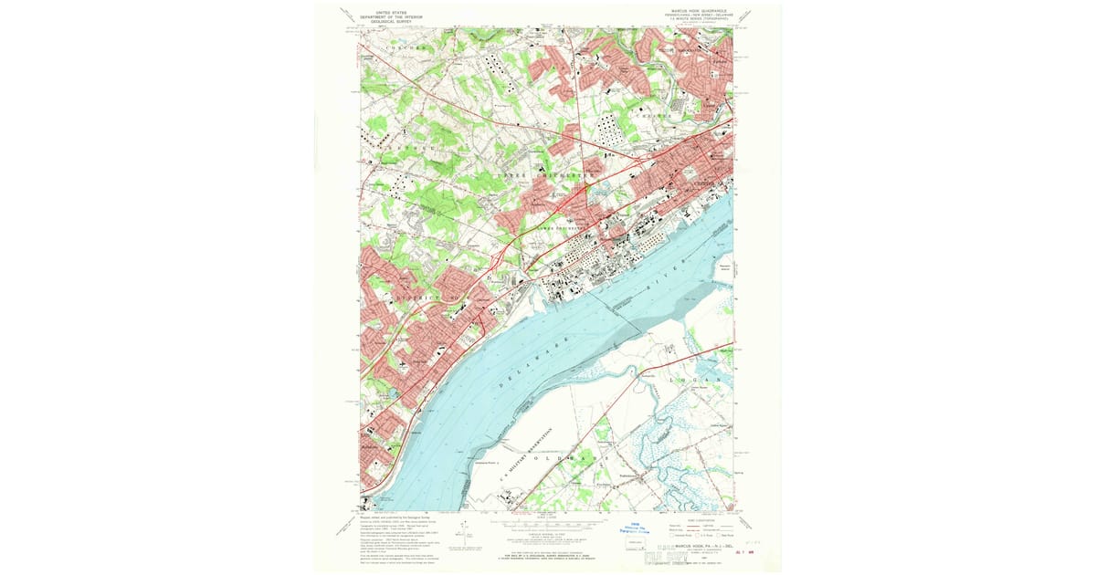 1967 Map of Marcus Hook, PA — High-Res | Pastmaps