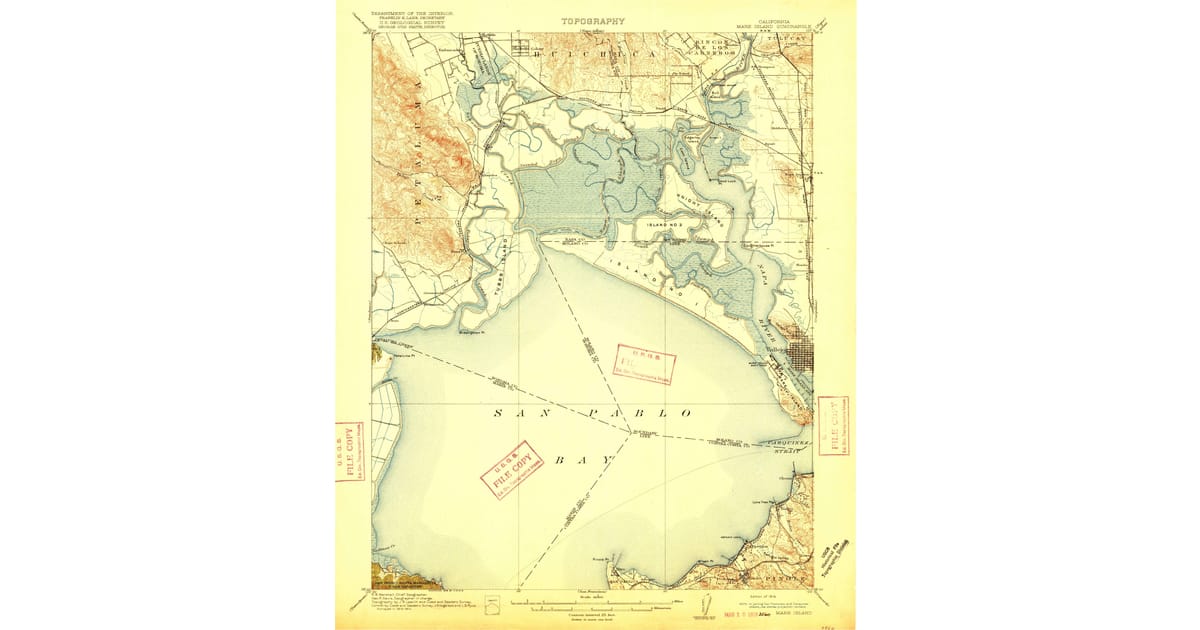 1916 Map of Mare Island, Sonoma County, CA — High-Res | Pastmaps