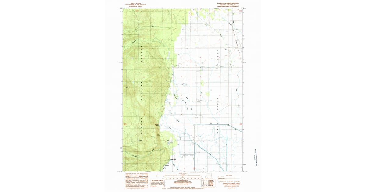 1985 Map of Mares Egg Spring, Klamath County, OR — High-Res | Pastmaps