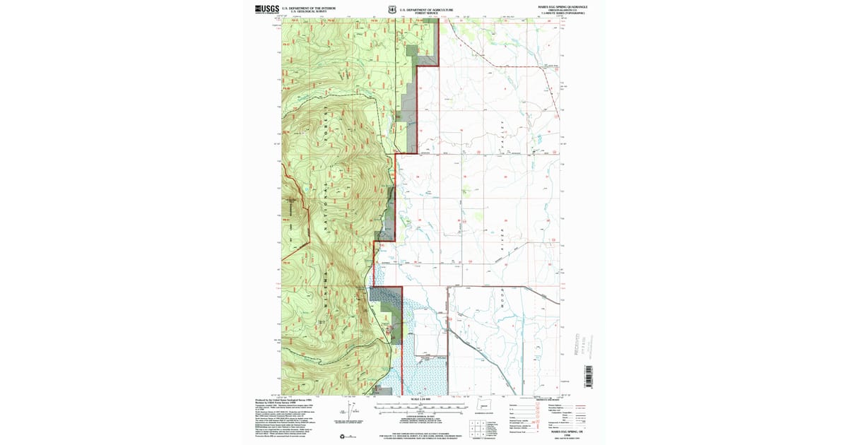 1998 Map of Mares Egg Spring, Klamath County, OR — High-Res | Pastmaps
