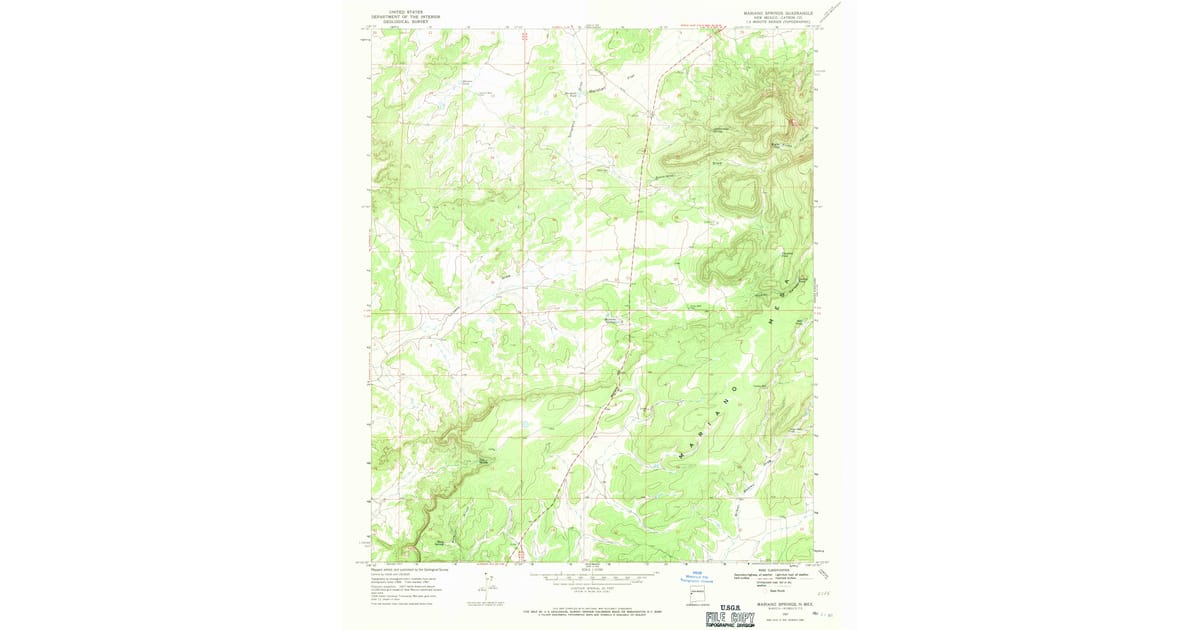 1967 Map of Mariano Springs, Catron County, NM — High-Res | Pastmaps
