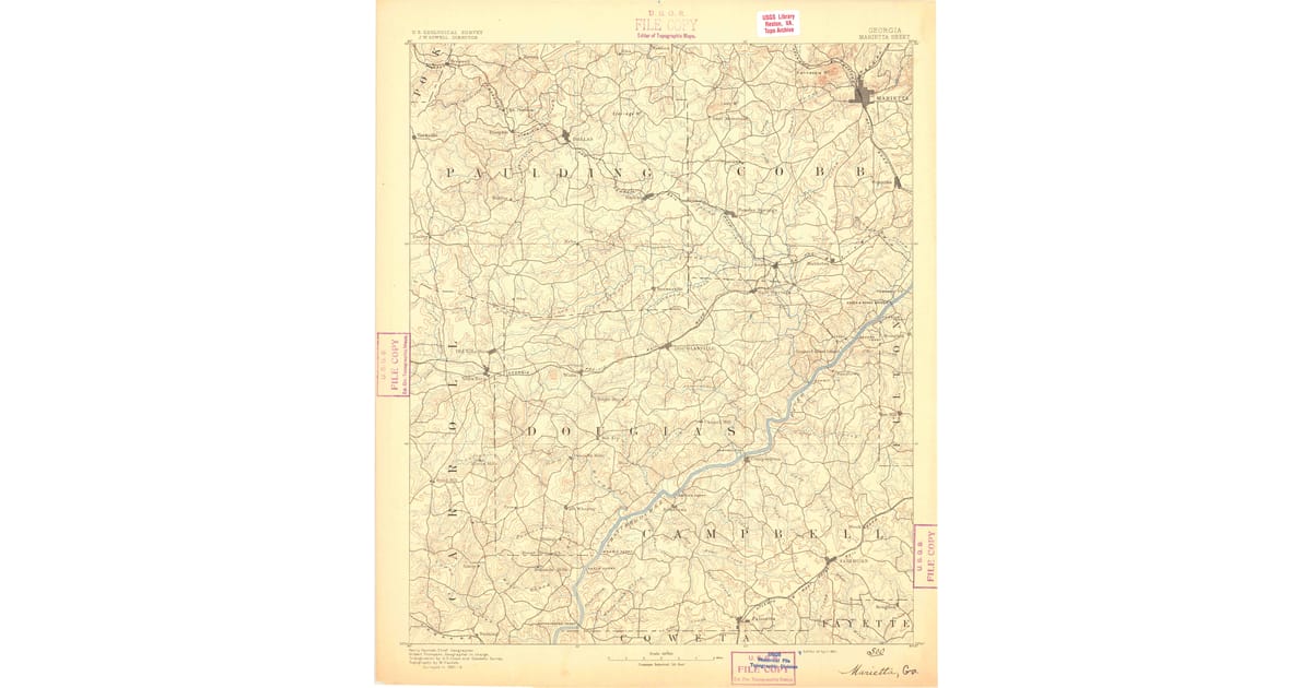 Old Maps of Villa Rica, GA for Genealogy | Pastmaps