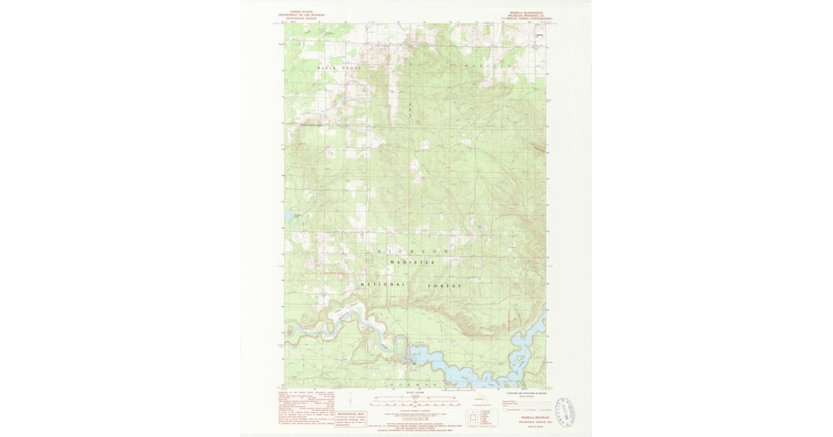 1987 Map of Marilla, Manistee County, MI — High-Res | Pastmaps