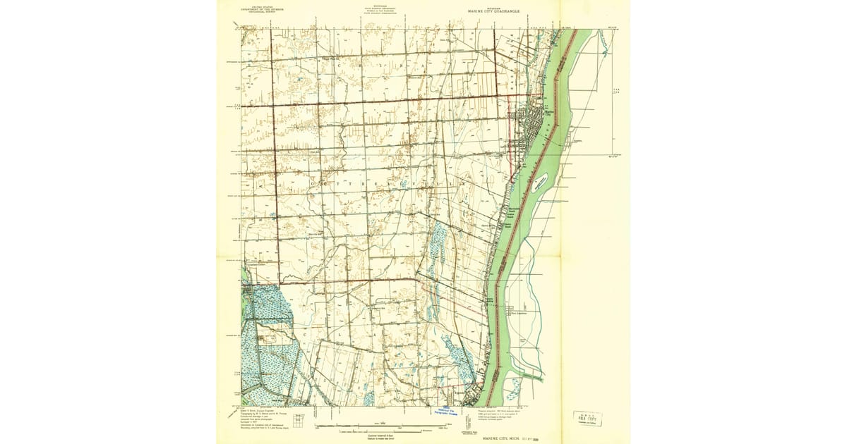 1939 Map of Marine City, MI — High-Res | Pastmaps