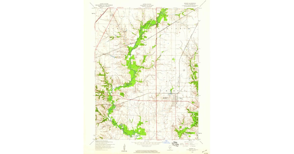 1954 Map of Marine, IL — High-Res | Pastmaps