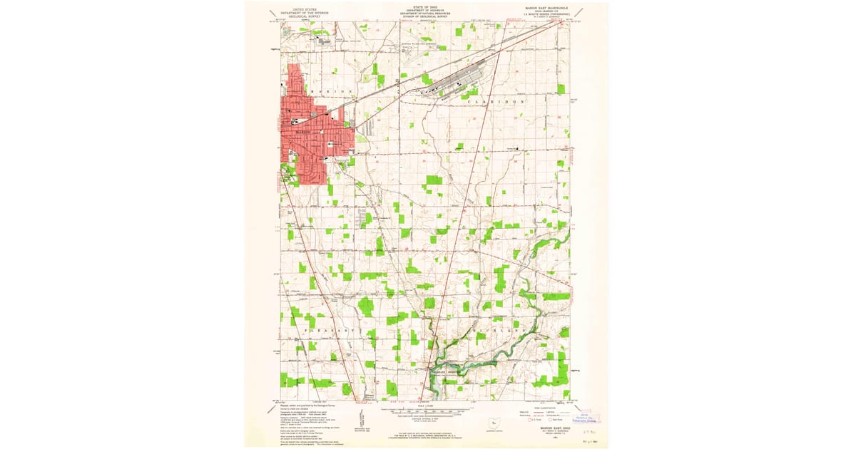 1961 Map of Marion East, Marion County, OH — High-Res | Pastmaps