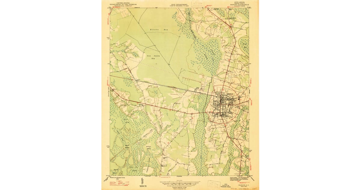 1947 Map of Marion, SC — High-Res | Pastmaps