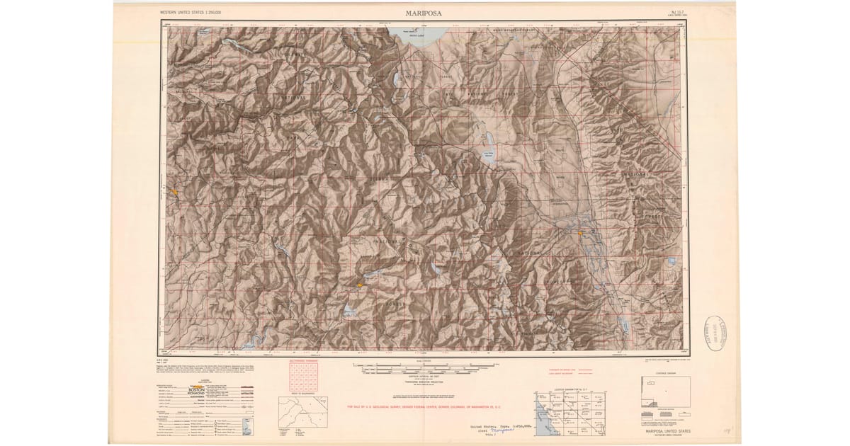 1948 Map Of Mariposa Ca High Res Pastmaps