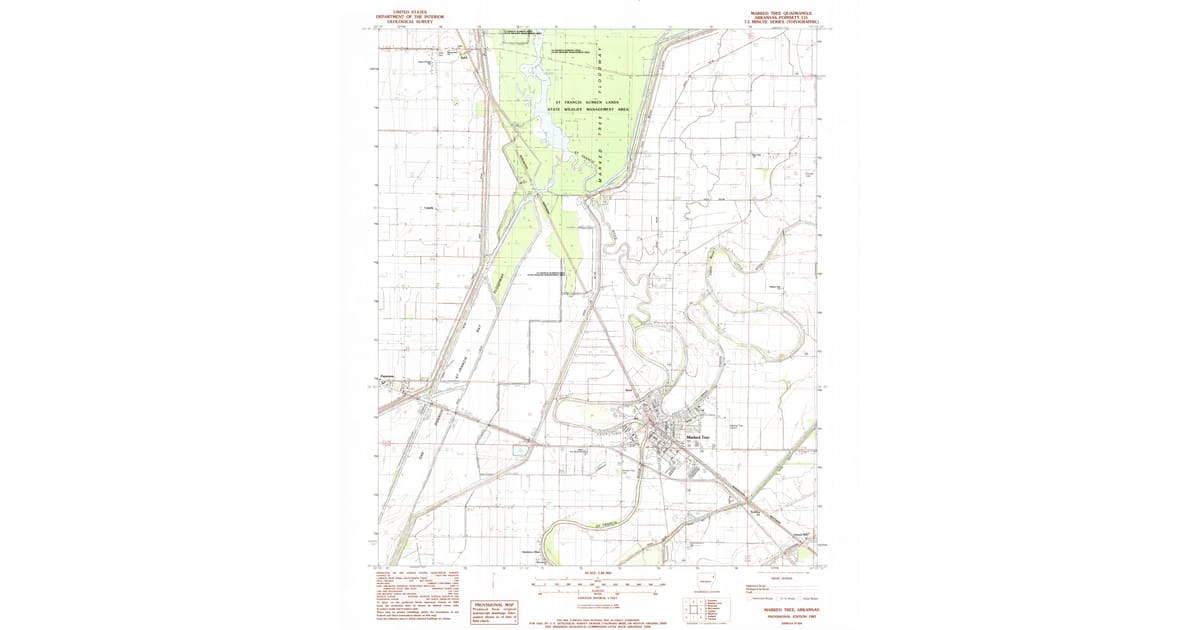 1983 Map of Marked Tree, AR — High-Res | Pastmaps