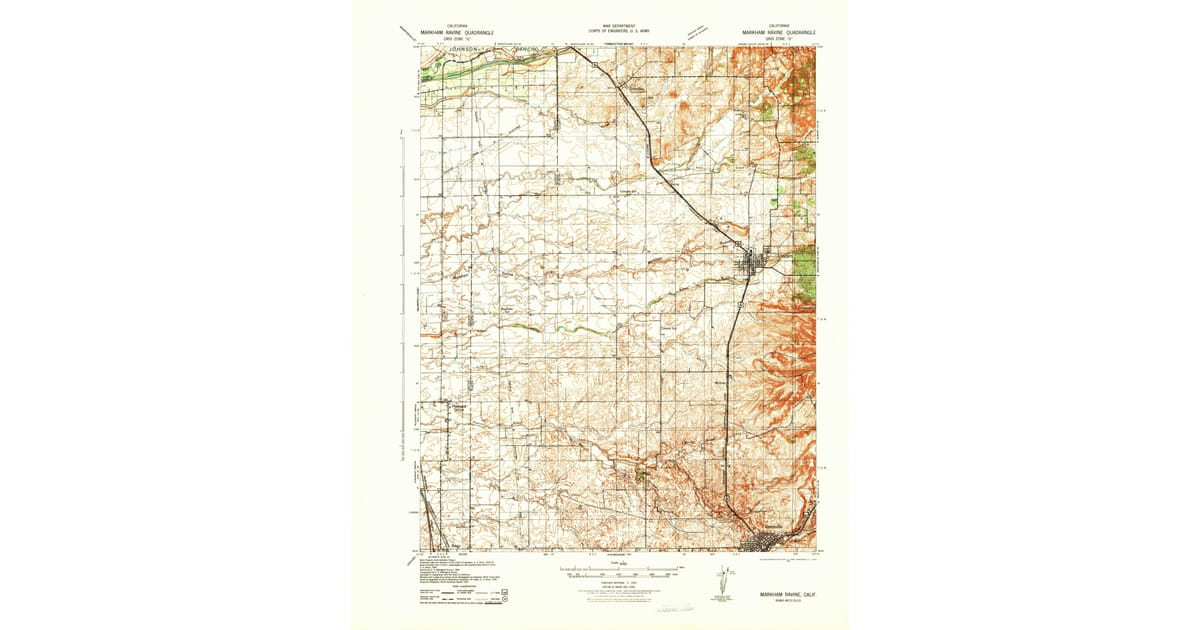 1942 Map of Markham Ravine, Placer County, CA — High-Res | Pastmaps