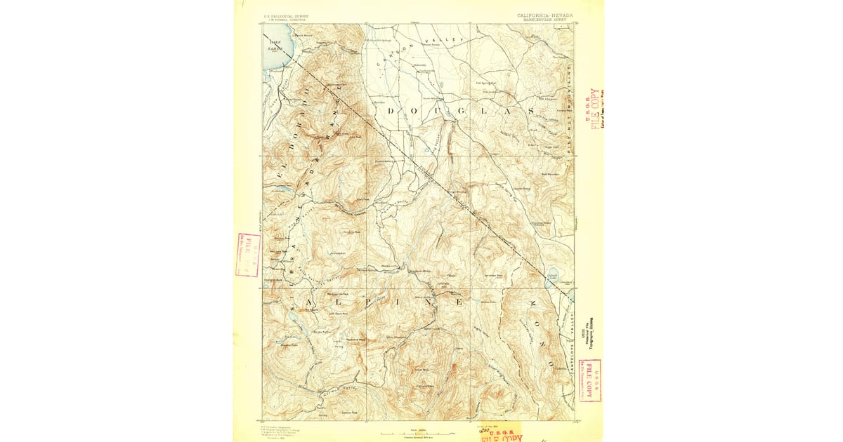 1893 Map of Markleeville, CA — High-Res | Pastmaps