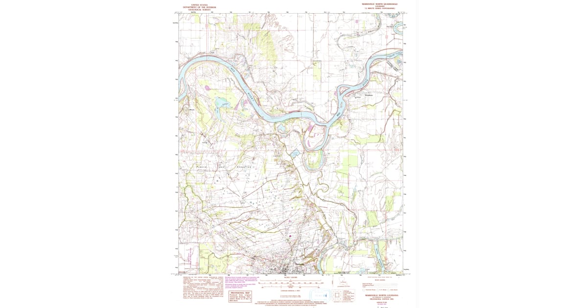1983 Map of Marksville North, Avoyelles Parish, LA — High-Res, 1993 ...