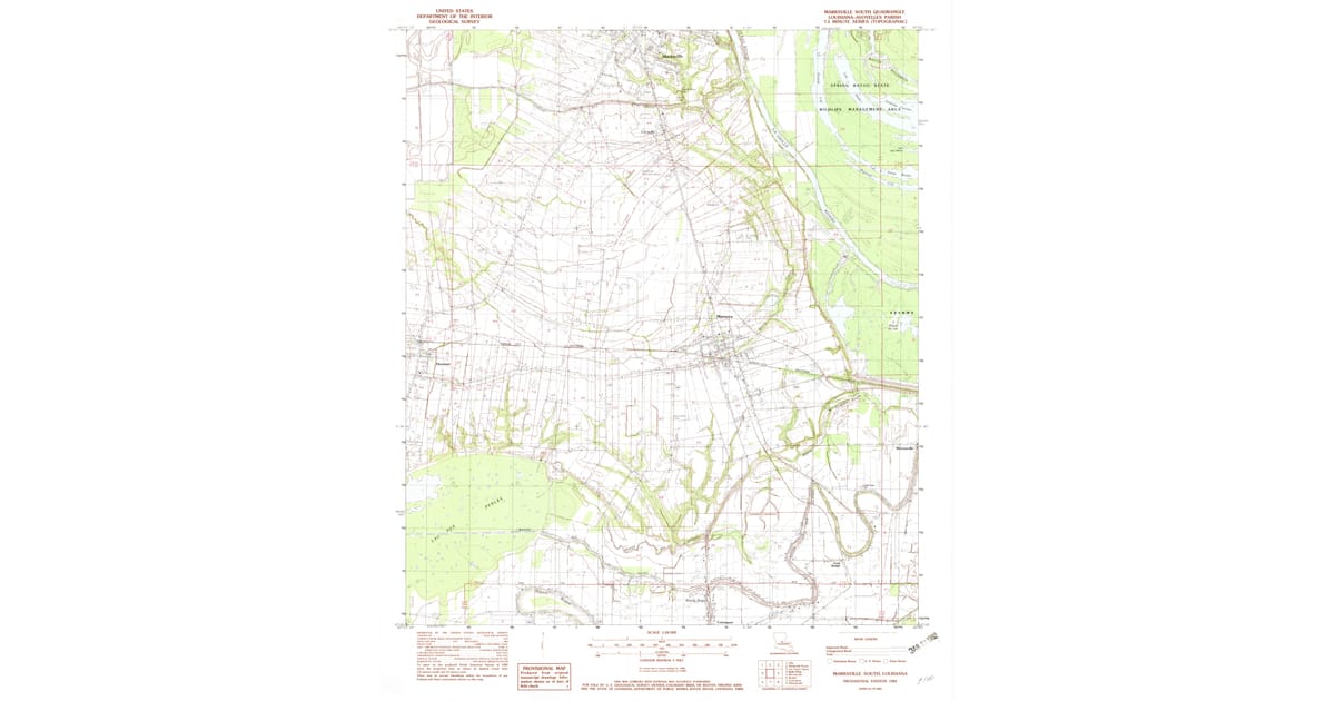 1980s Maps of Marksville, LA | Pastmaps