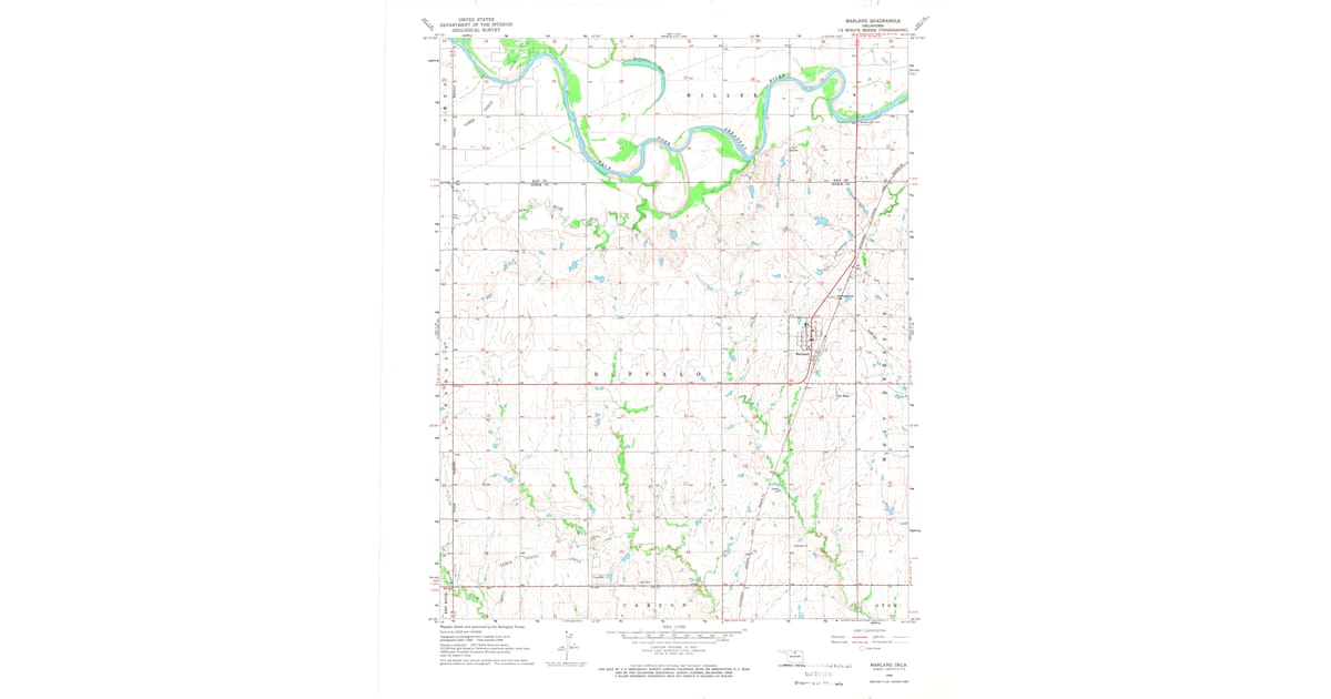 1960s Maps of Old Bliss, OK | Pastmaps
