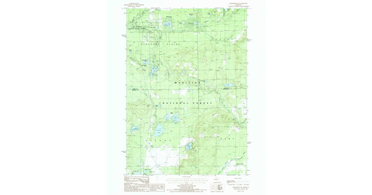 1987 Map of Marlborough, Newaygo County, MI — High-Res | Pastmaps