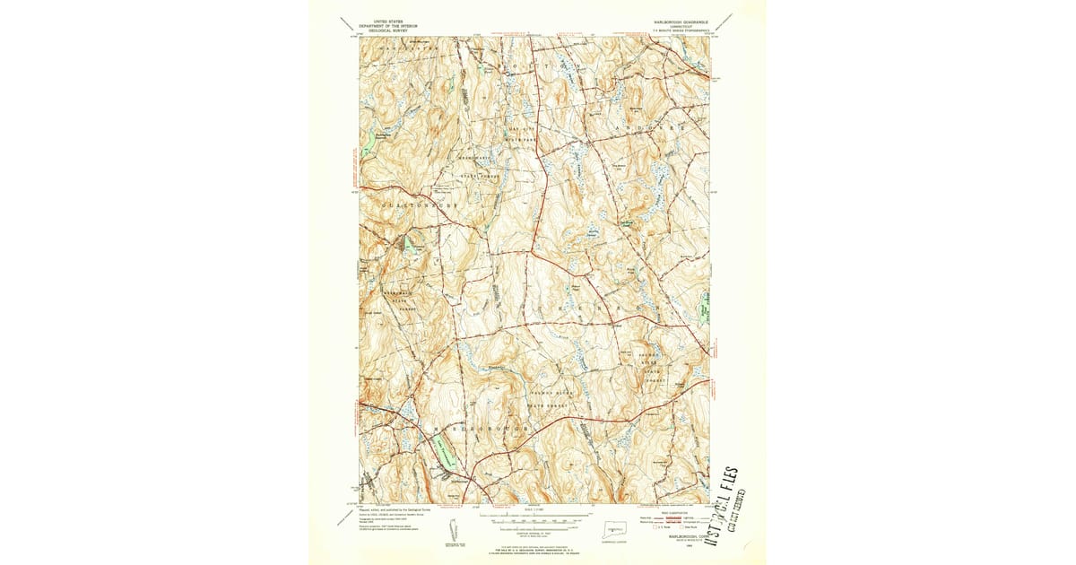 1953 Map of Marlborough, Tolland County, CT — High-Res | Pastmaps