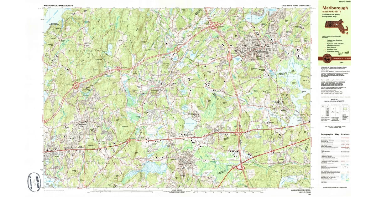 1983 Map of Marlborough, MA — High-Res | Pastmaps