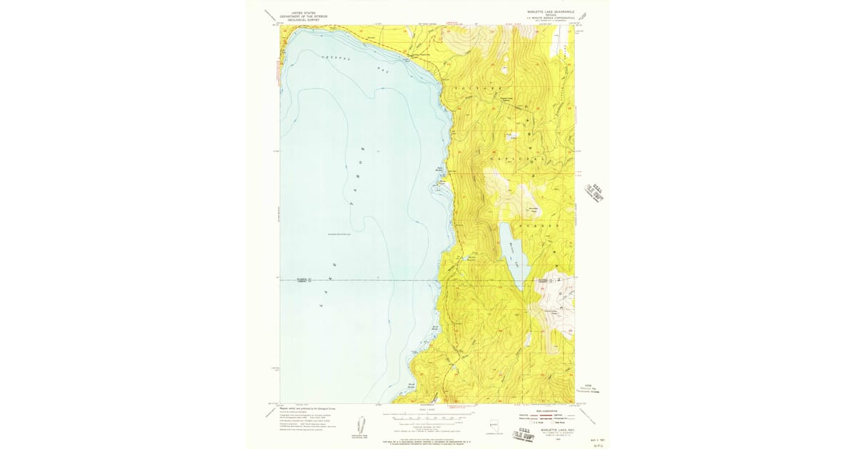1955 Map of Marlette Lake, Washoe County, NV — High-Res | Pastmaps