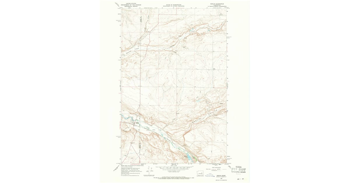 1968 Map of Marlin, Lincoln County, WA — High-Res | Pastmaps