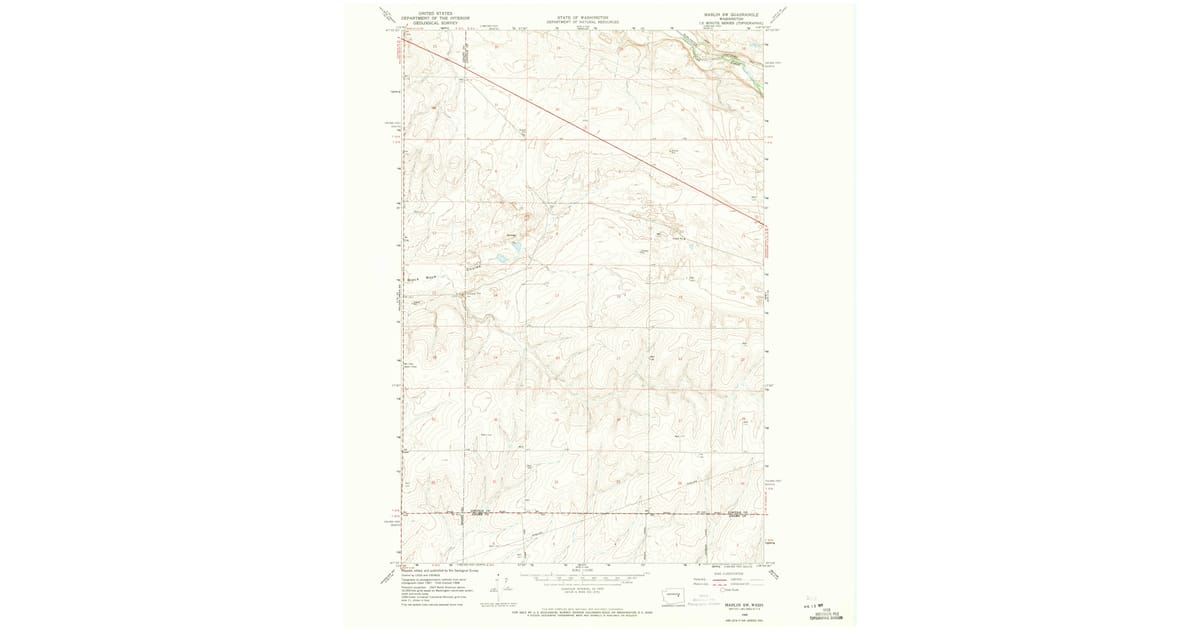 1968 Map of Marlin SW, Lincoln County, WA — High-Res | Pastmaps