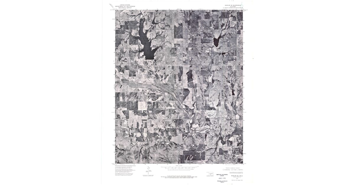 1975 Map of Marlow SE, Stephens County, OK — High-Res | Pastmaps