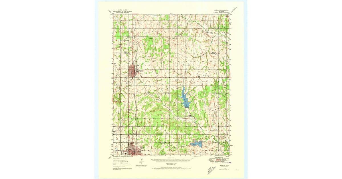 1950s Maps of Marlow, OK | Pastmaps