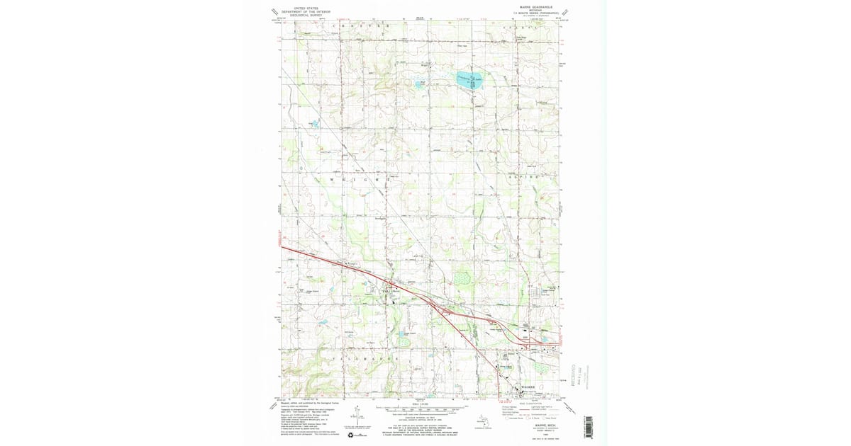 1980 Map of Marne, Ottawa County, MI — High-Res | Pastmaps