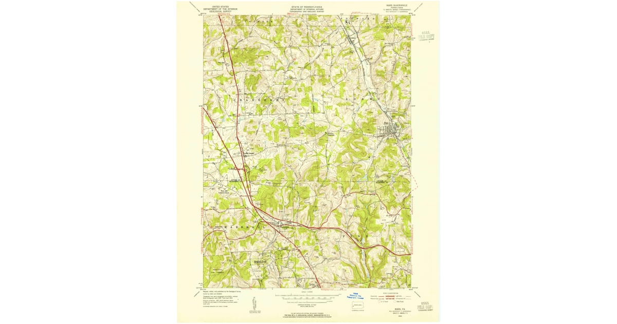 1953 Map of Mars, PA — High-Res | Pastmaps